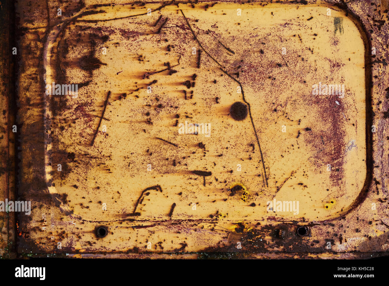 rusty yellow texture frame, old metal Stock Photo - Alamy