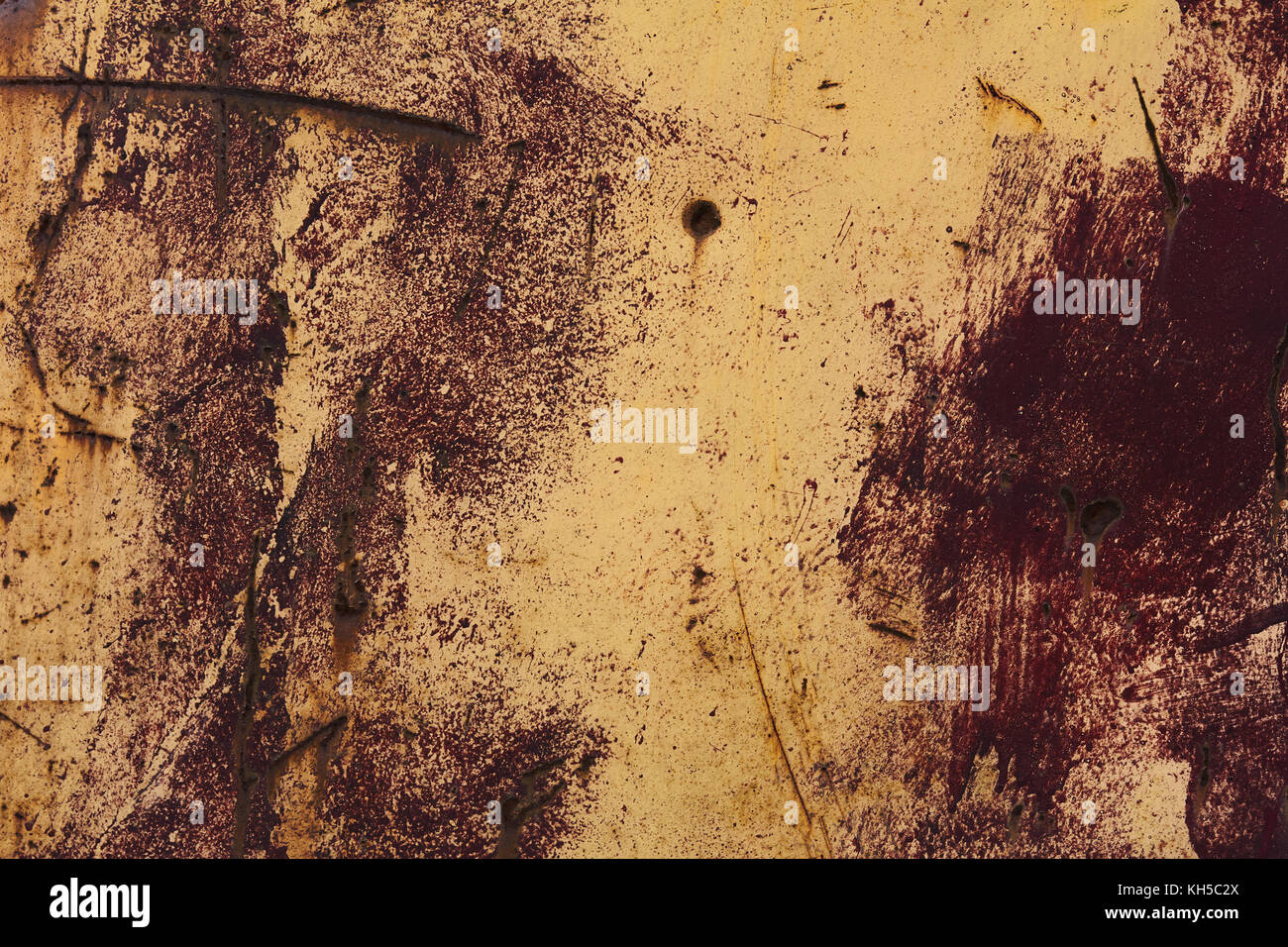 Rusty yellow painted metal wall. Rusty metal background with strips of ...