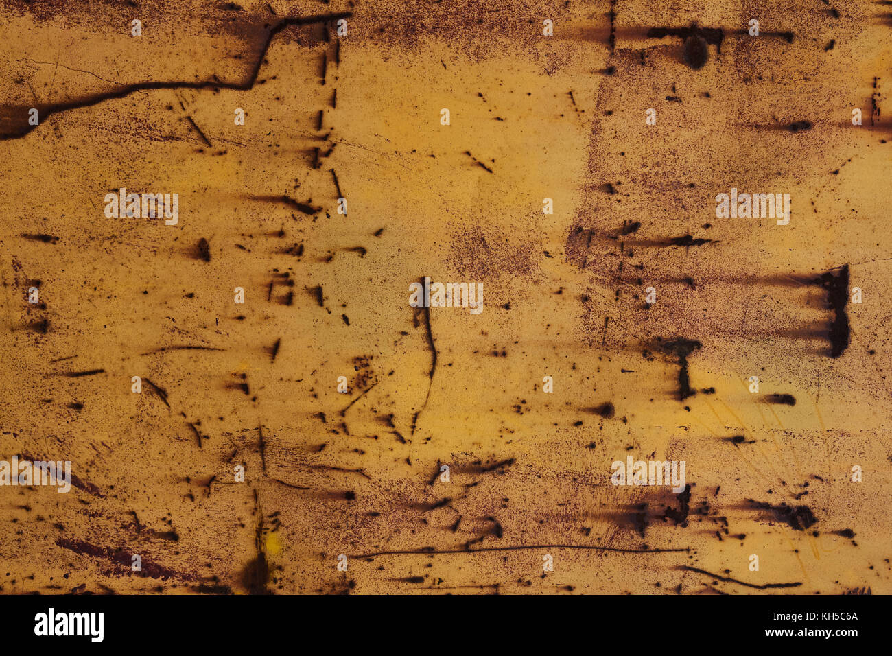 Rusty yellow painted metal wall. Rusty metal background with strips of ...