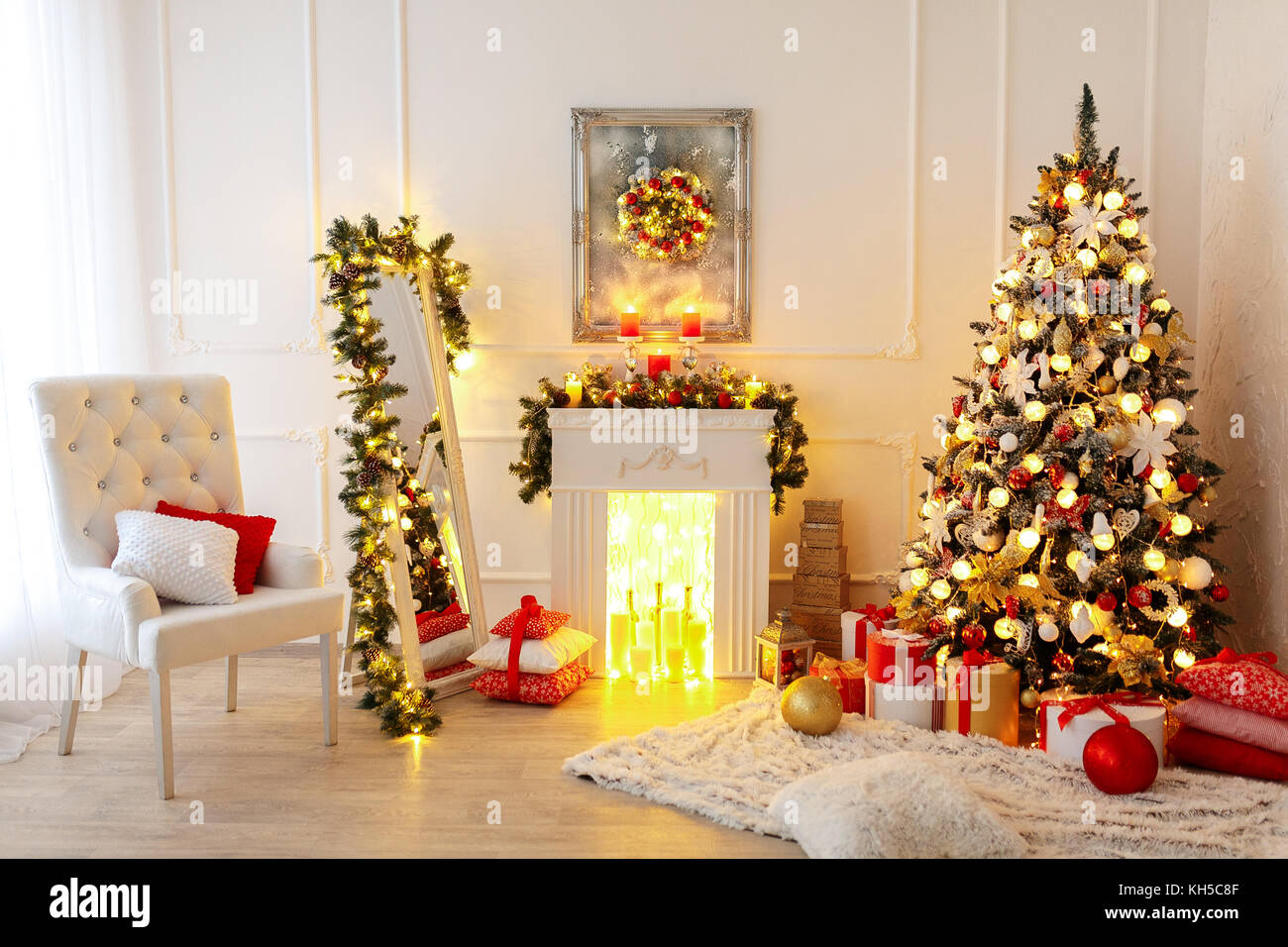 Christmas Room Interior Design Stock Photo - Alamy