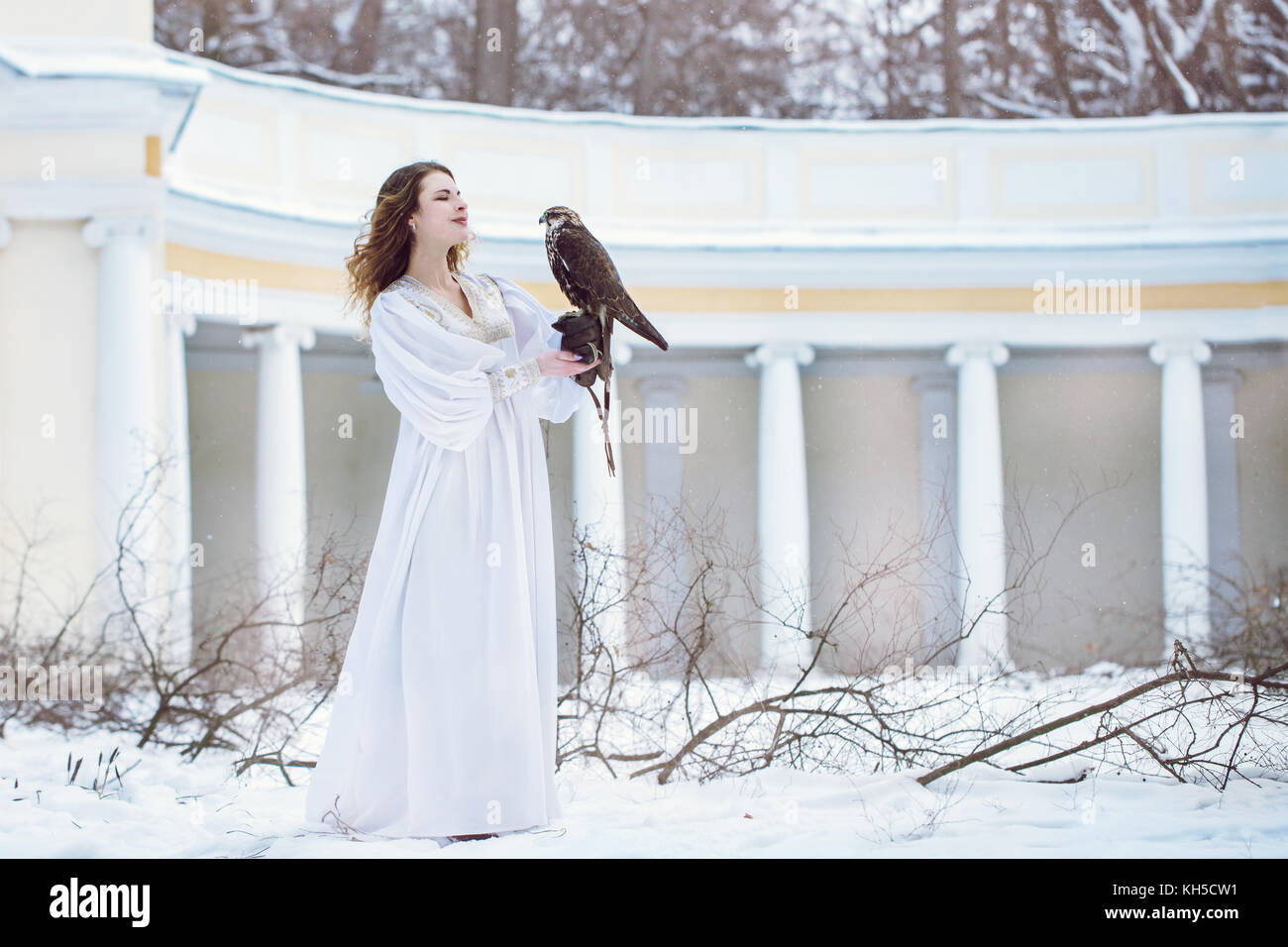 Medieval lady falcon hi-res stock photography and images - Alamy