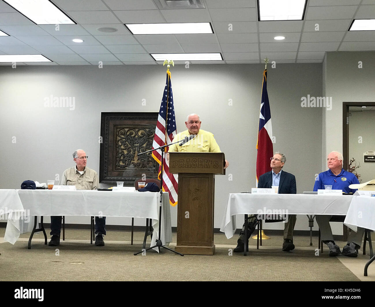 Agricuture Secretary Sonny Perdue speaking about the Hurricane Harvey ...