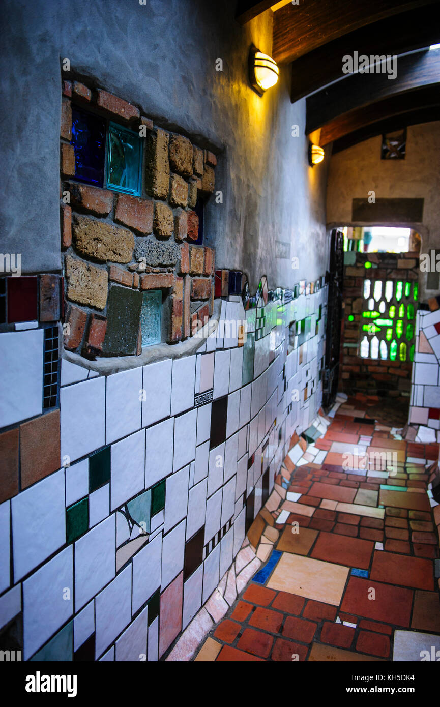 Hundertwasser toilet in Kawakawa, North Island, New Zealand Stock Photo ...