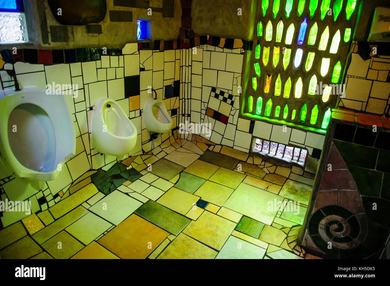Hundertwasser toilet in Kawakawa, North Island, New Zealand Stock Photo ...