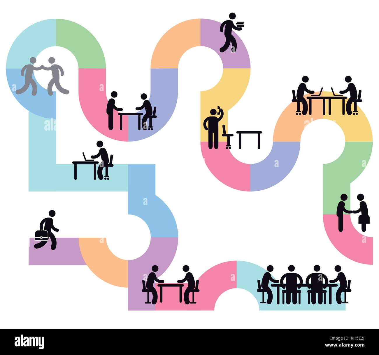 Positive successful business team Stock Vector Images - Alamy