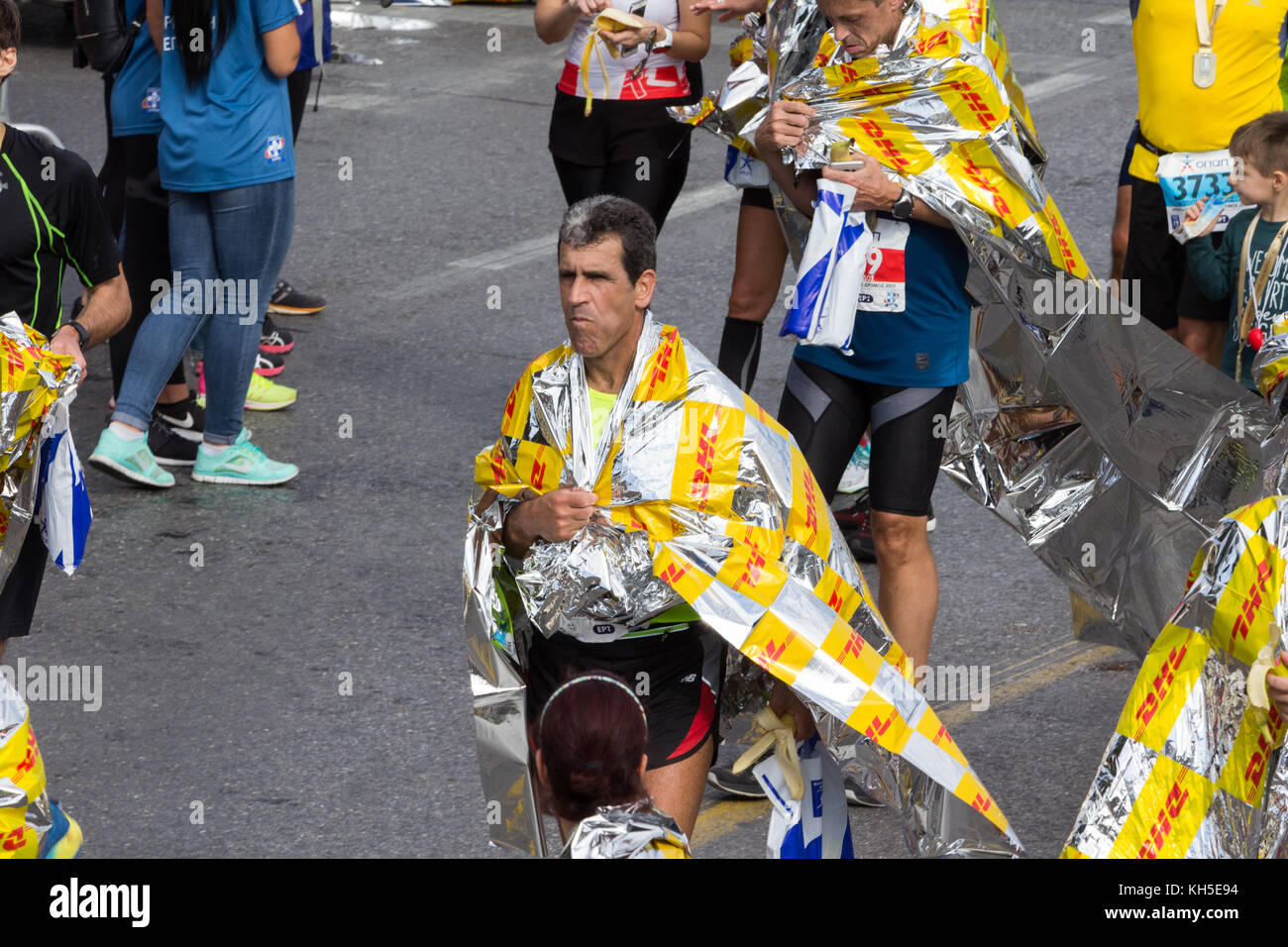 Athens, Greece - November 12, 2017: Marathon runner just after ...