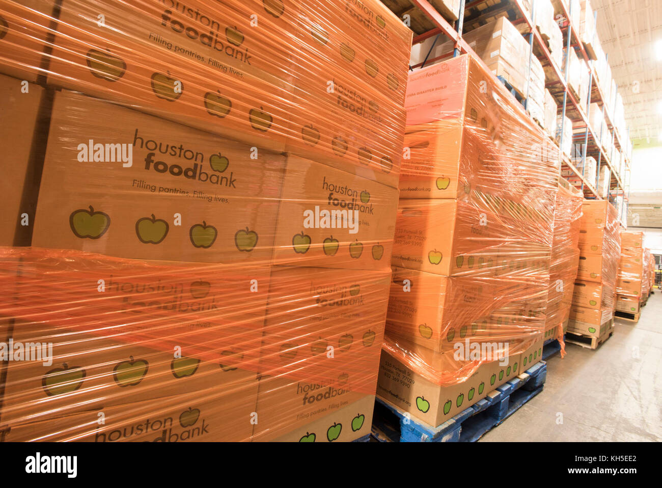 Pallets of USDA Emergency Food Assistance Program (TEFAP) commodities ...