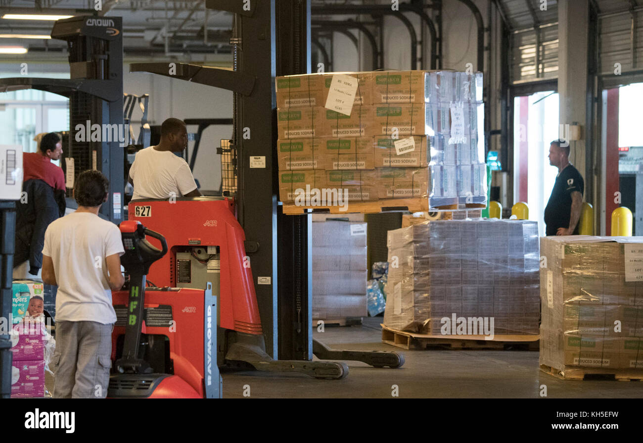 Pallets of FEMA and USDA Emergency Food Assistance Program (TEFAP ...