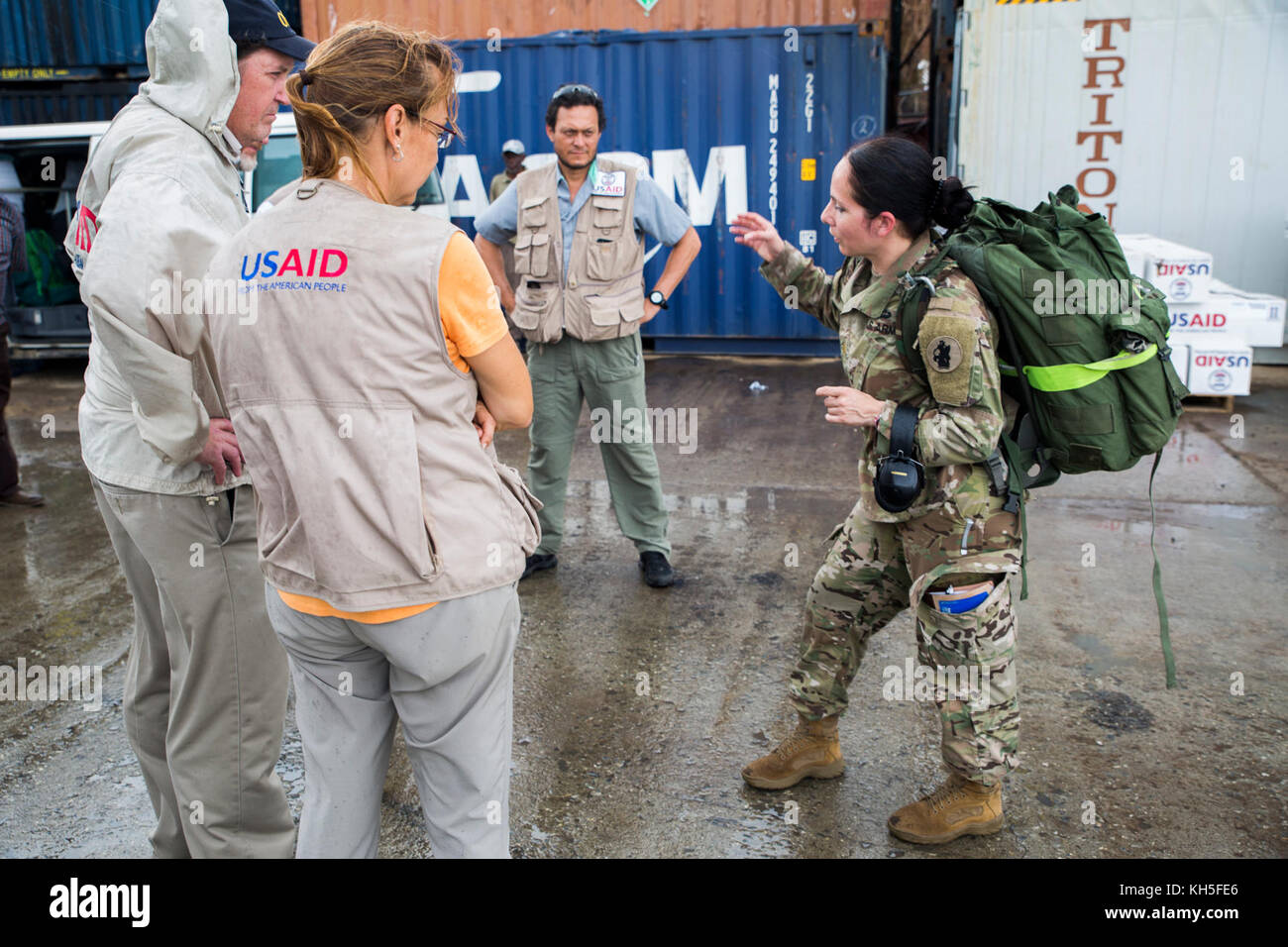 U.S. Army Maj. Rosemary Reed, right, a civil-military affairs officer ...