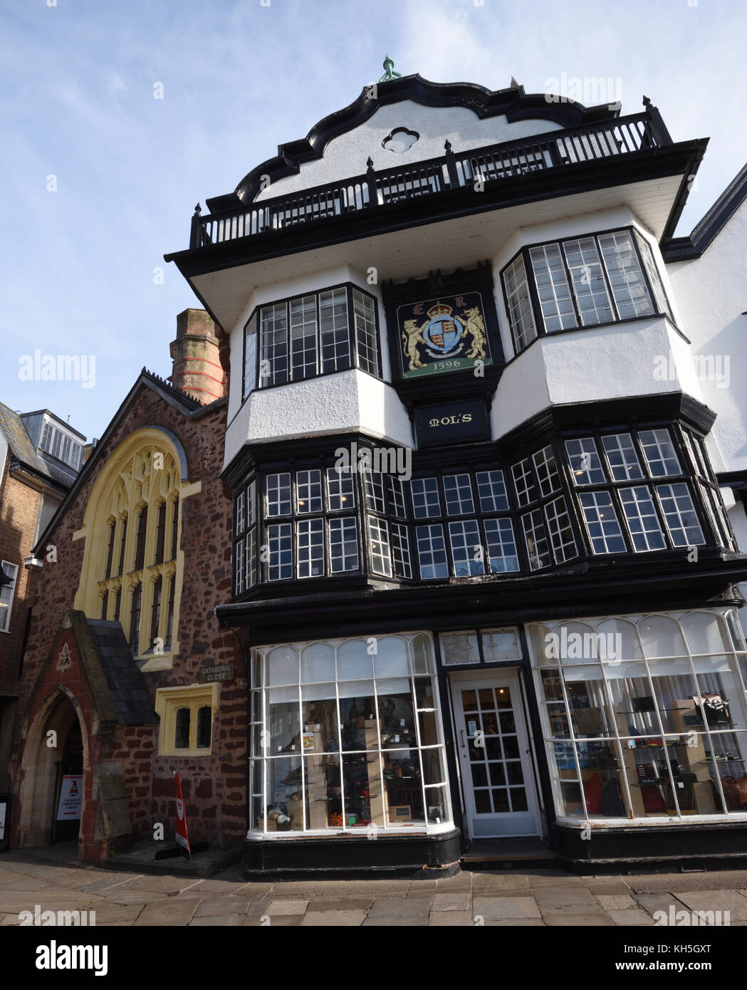 Mol’s Coffee House at 1 Cathedral Close. Exeter, Devon, UK Stock Photo ...