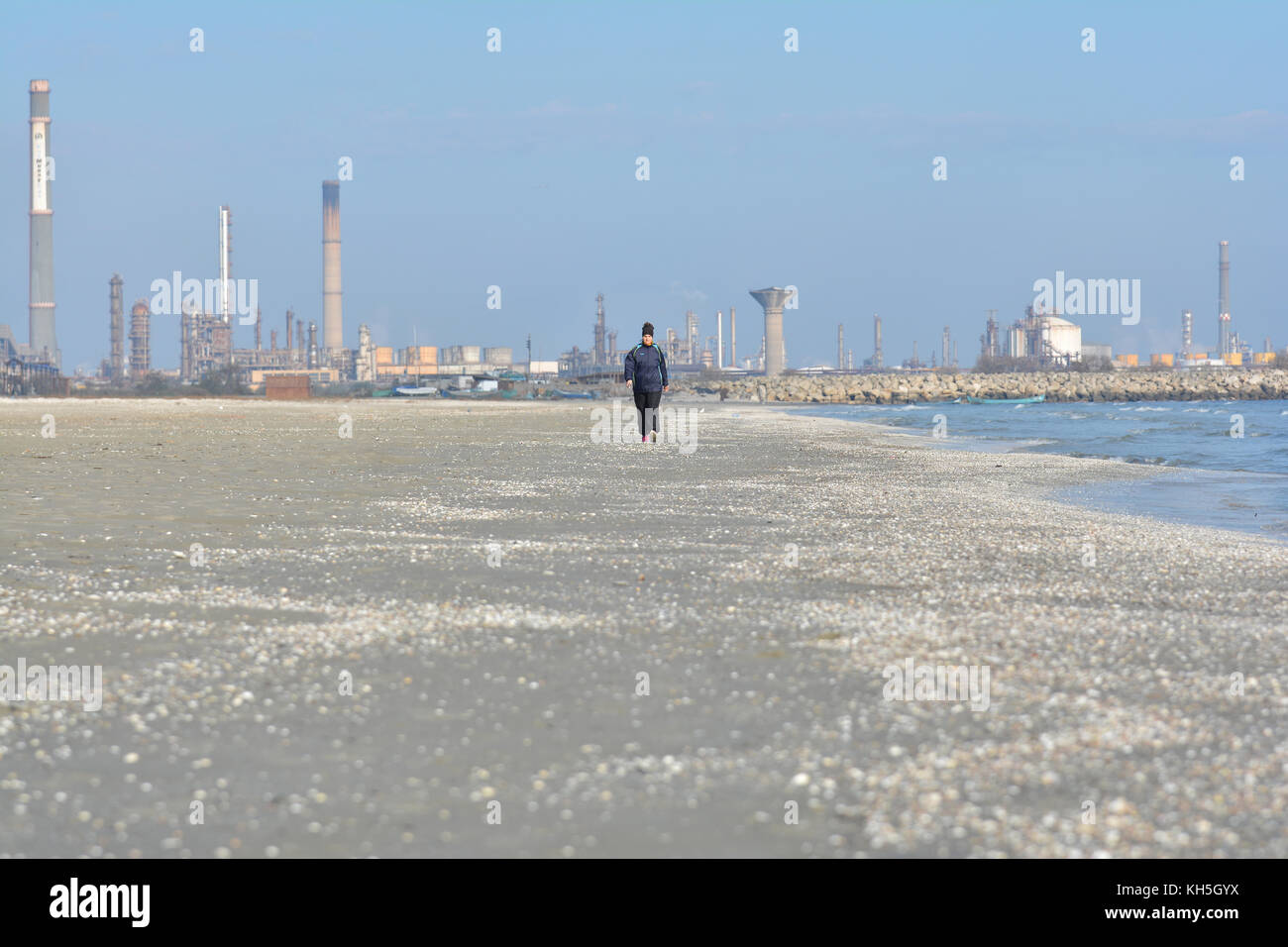 Navodari refinery seen from the beach , Romania Stock Photo - Alamy