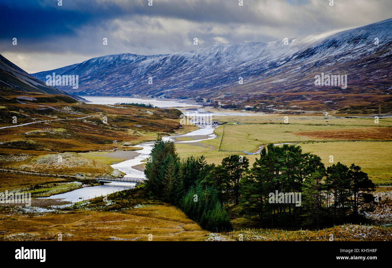Looking towards Dalnaspidal and Loch Garry from the A9, Highlands of ...