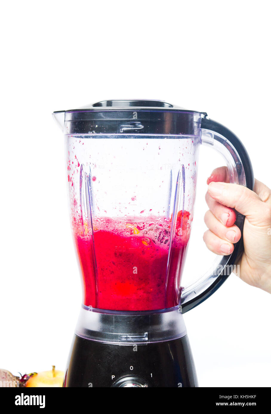 Healthy beetroot smoothie mixing in a blender isolated Stock Photo - Alamy