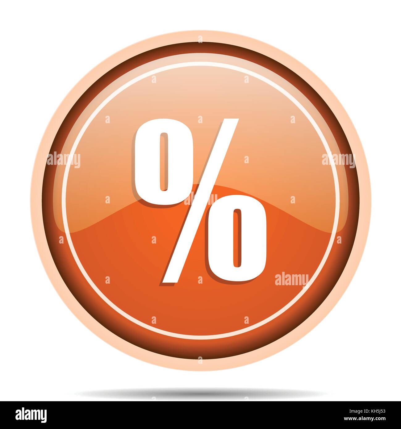 Percent orange round web and mobile phone vector icon in eps 10 on ...