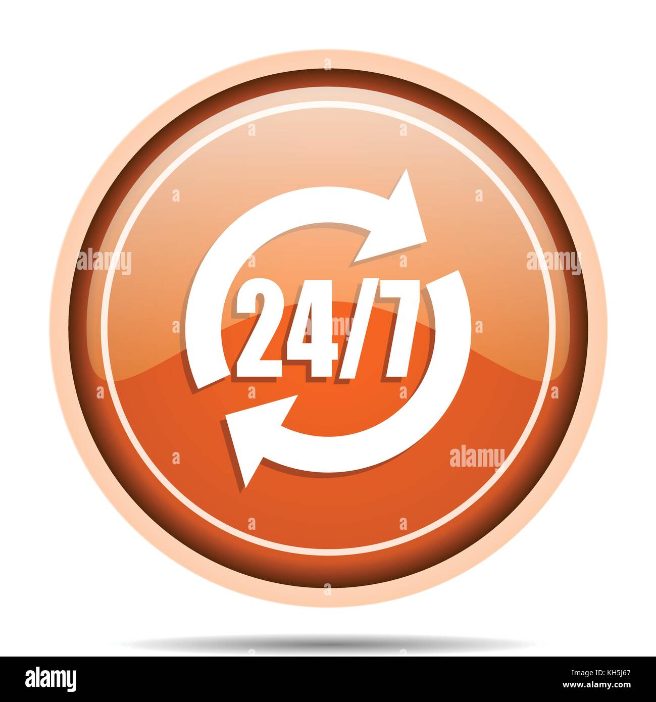 Service orange round web and mobile phone vector icon in eps 10 on ...