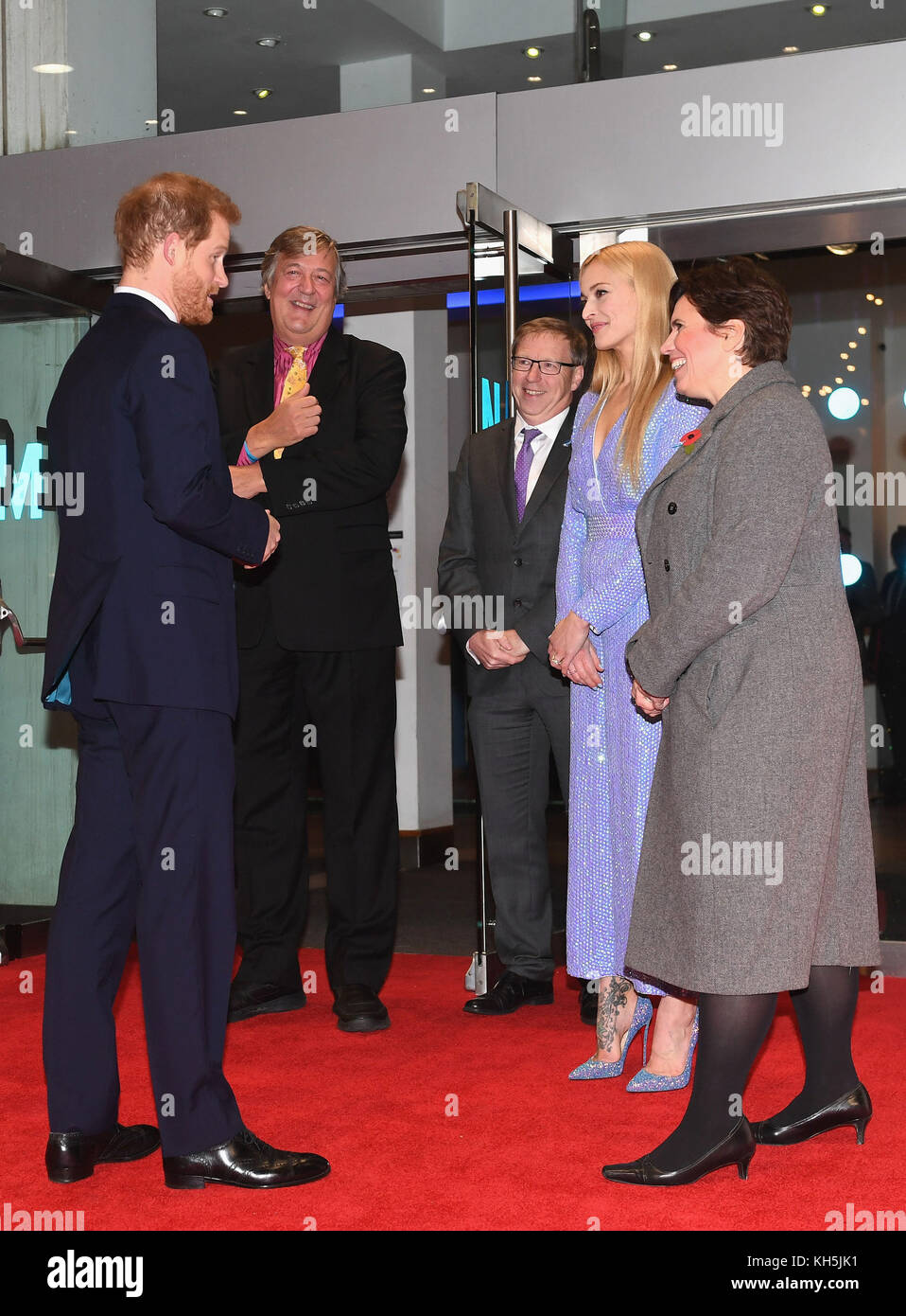 Prince Harry is greeted by President of Mind Stephen Fry and Mind ...