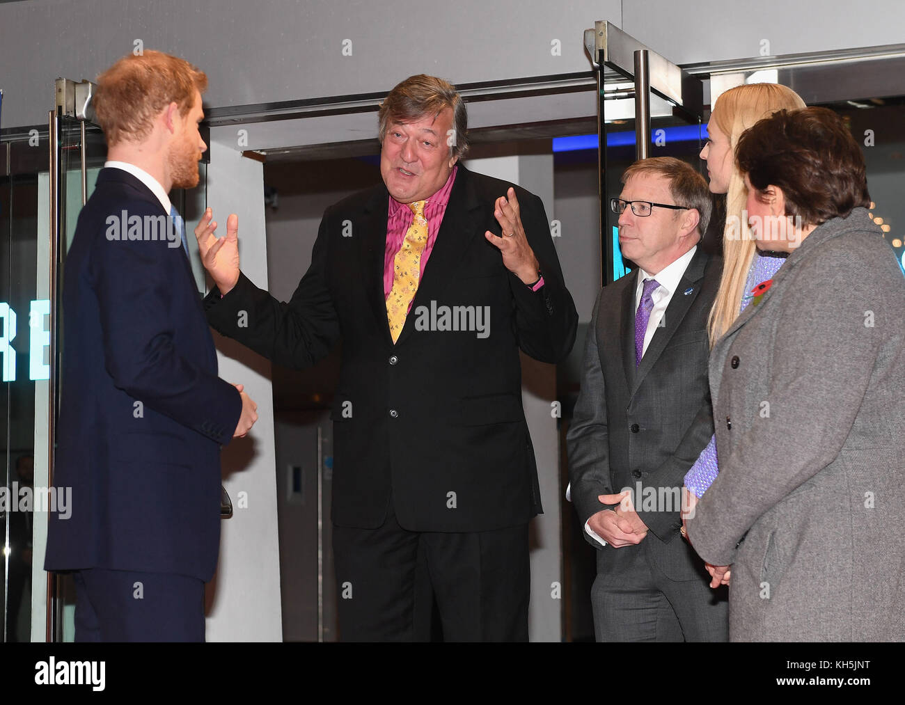 Prince Harry is greeted by President of Mind Stephen Fry and Mind ...
