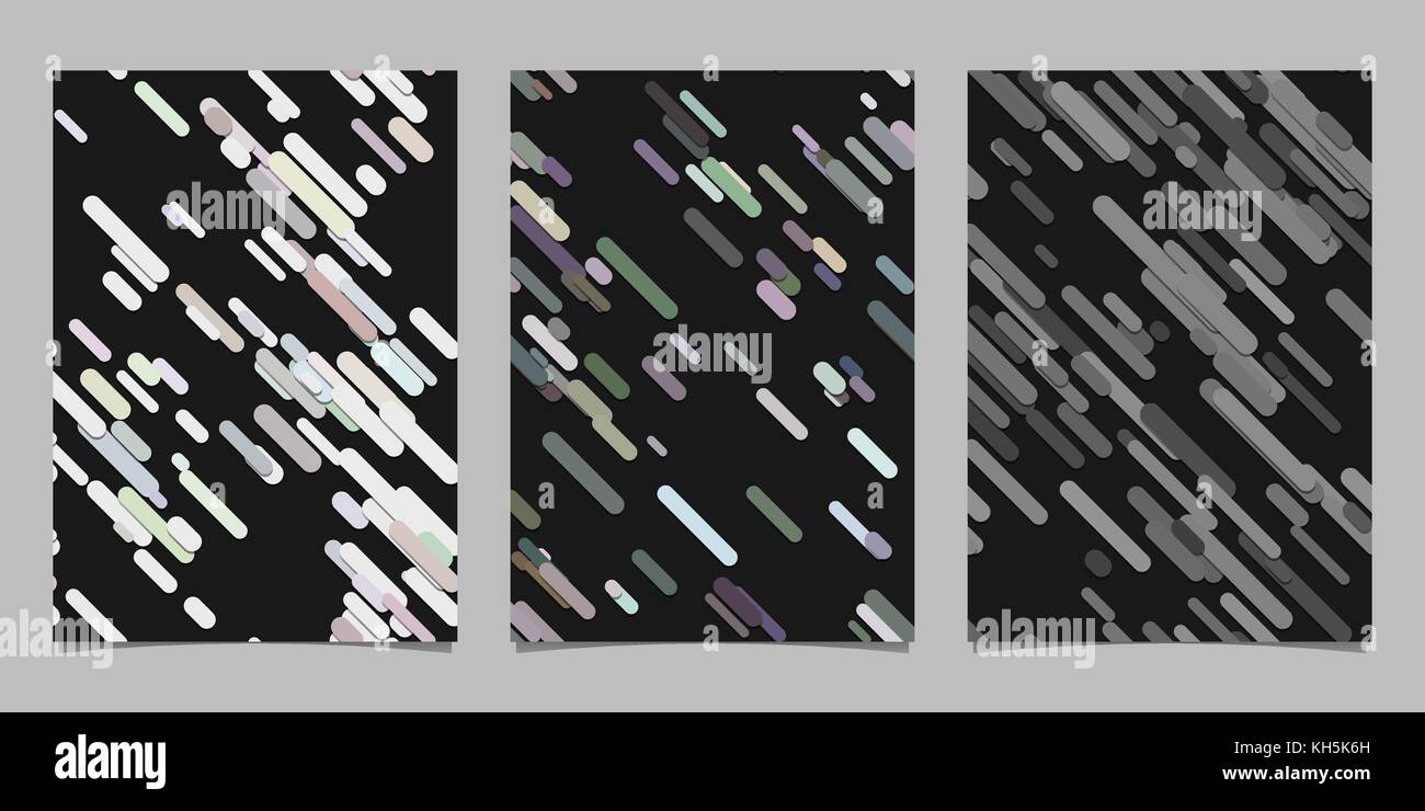 Modern seamless chaotic rounded diagonal stripe background pattern card background template set ...