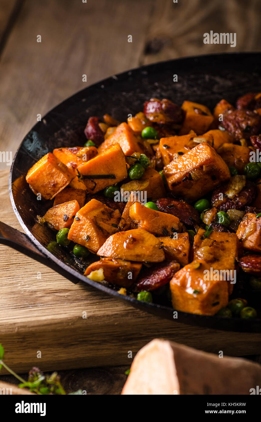 Sweet potato pan vegetable, delish food healthy with onion Stock Photo ...
