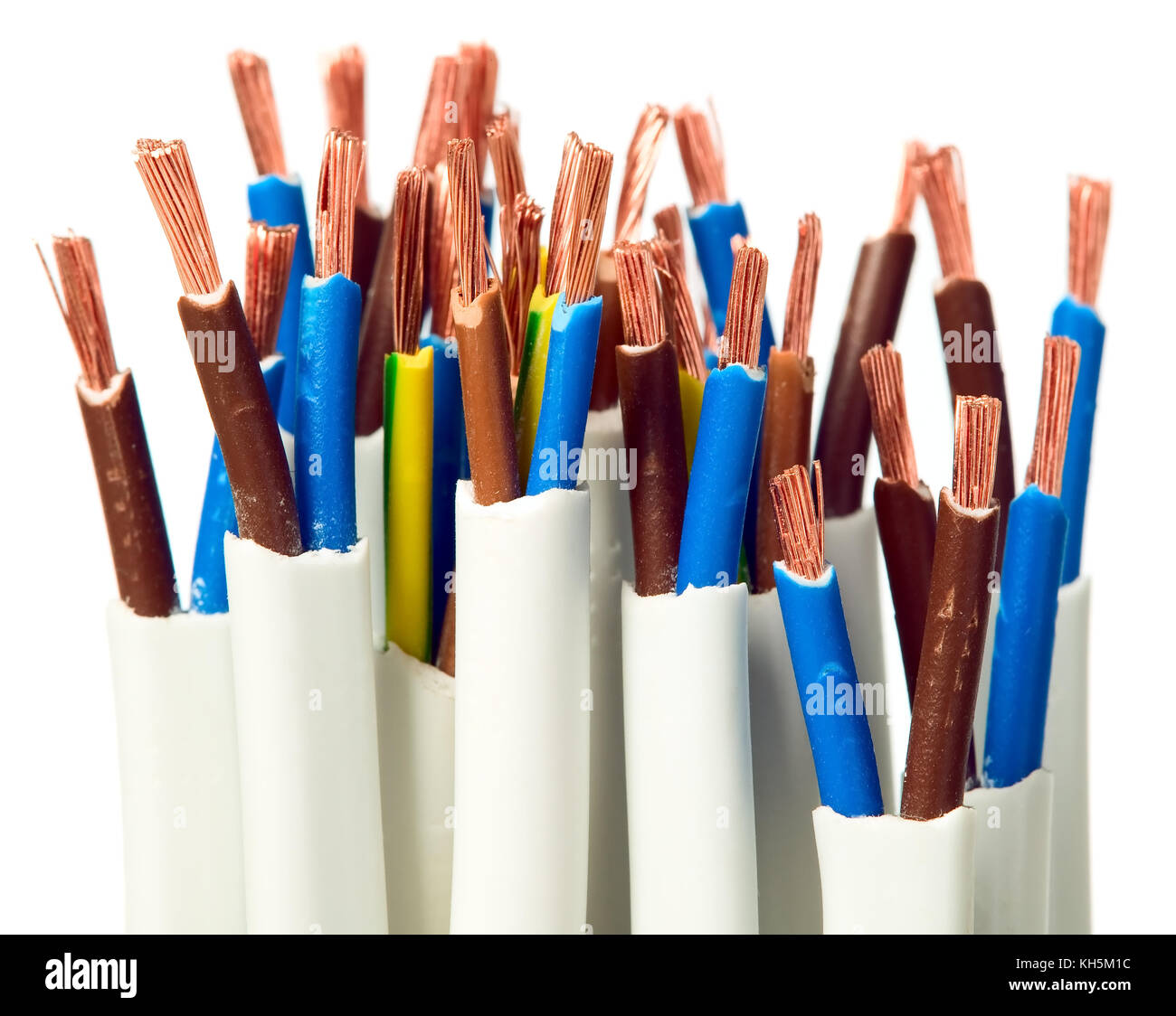 Closeup of electric wires on white background Stock Photo - Alamy