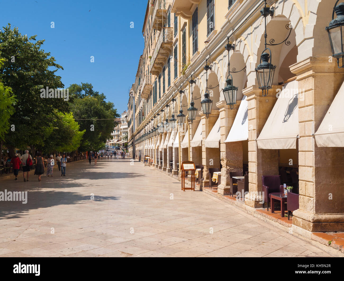 Liston street on Corfu island Stock Photo - Alamy