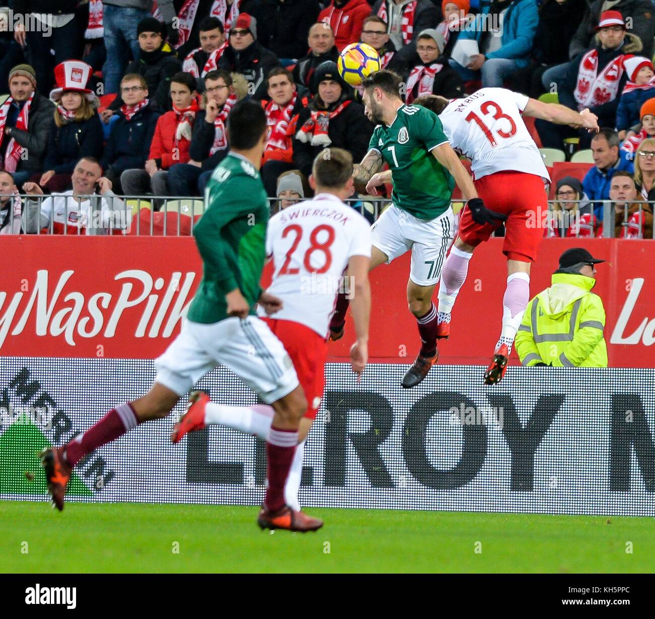 Gdansk, Poland. 13th Nov, 2017. Football friendly game Poland vs Mexico ...