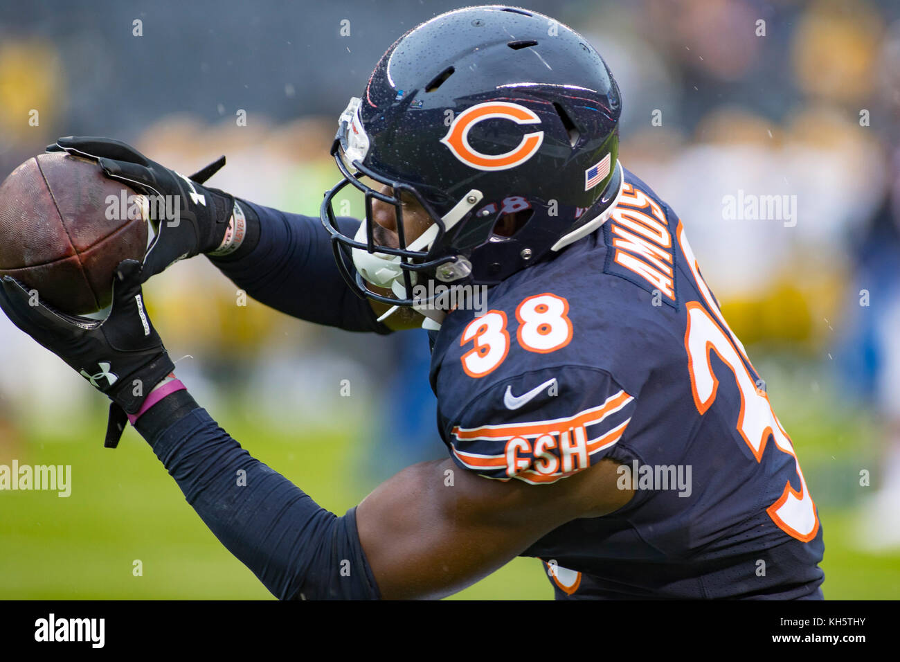 Chicago, Illinois, USA. 12th Nov, 2017. - Bears #38 Adrian Amos in ...