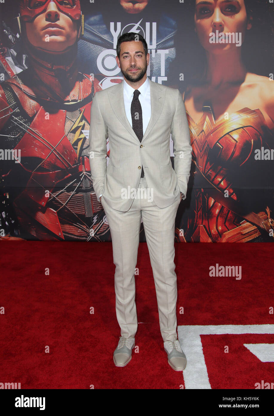 LOS ANGELES, CA - NOVEMBER 13: Zachary Levi, at the Justice League film ...