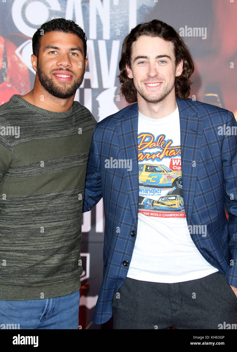 Darrell 'Bubba' Wallace Jr., Ryan Blaney. "Justice League" Los Angeles Premiere held at the ...
