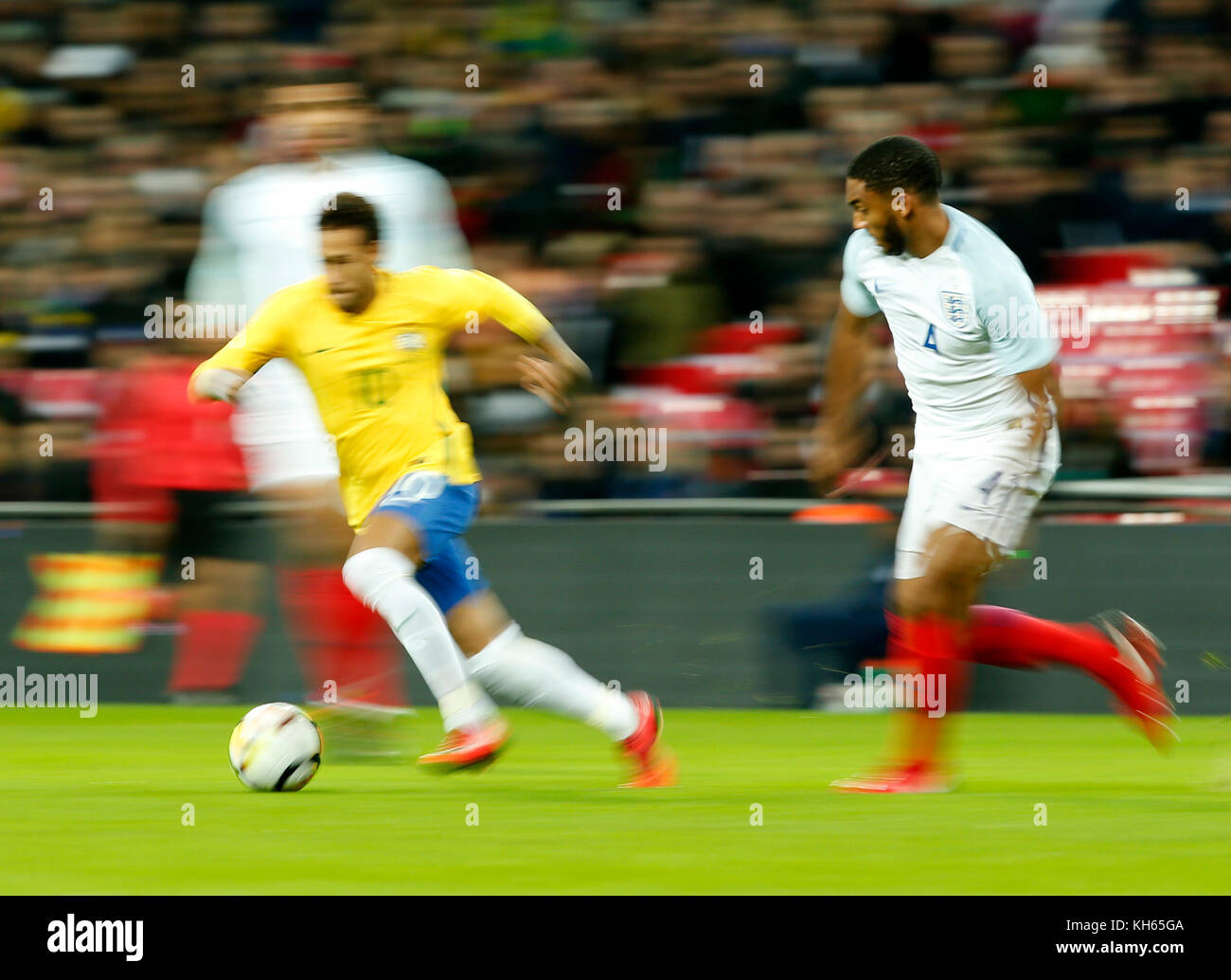 London, UK. 14th Nov, 2017. Neymar of Brazil in action during the ...