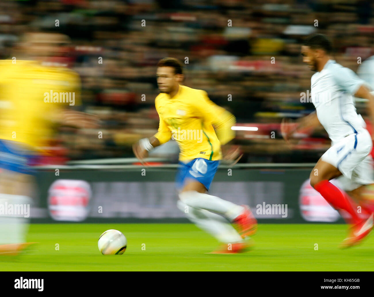London, UK. 14th Nov, 2017. Neymar of Brazil in action during the ...