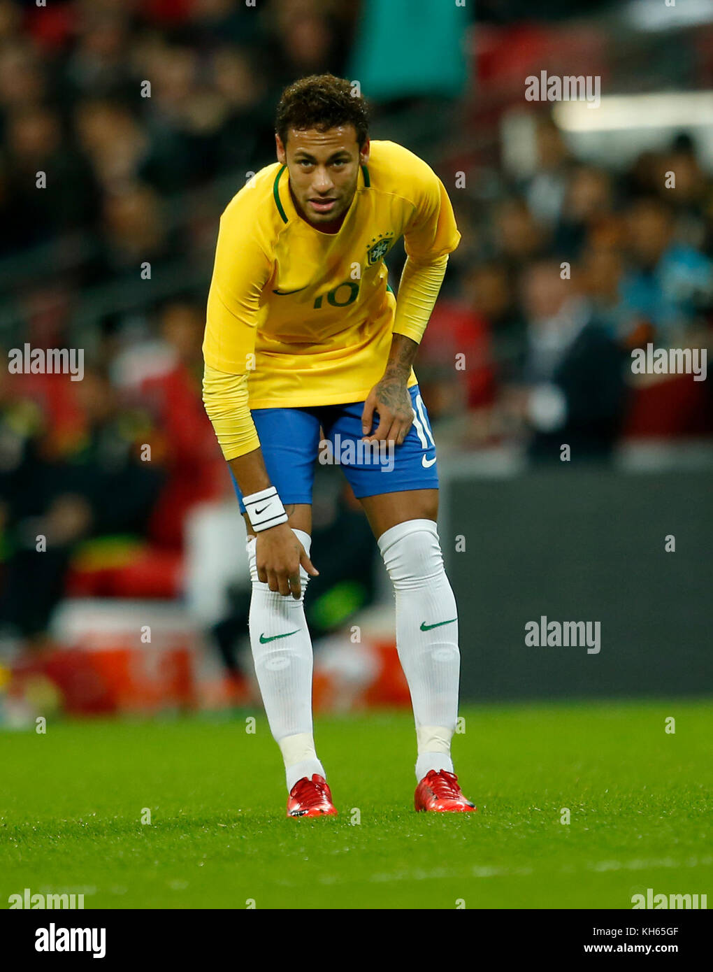 London, UK. 14th Nov, 2017. Neymar of Brazil in action during the ...
