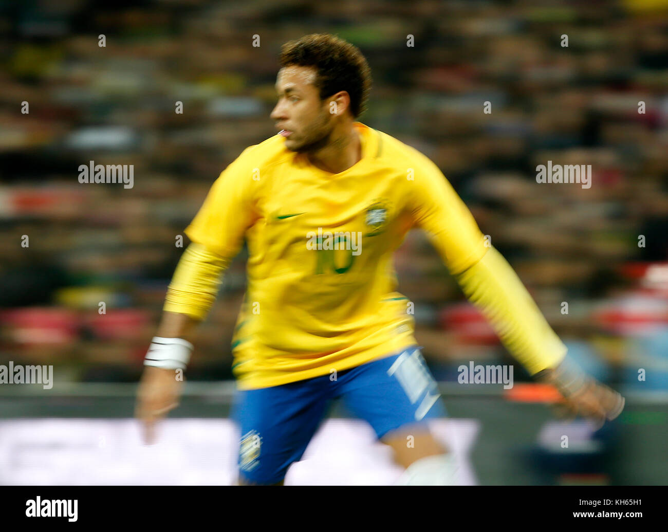 London, UK. 14th Nov, 2017. Neymar of Brazil in action during the ...