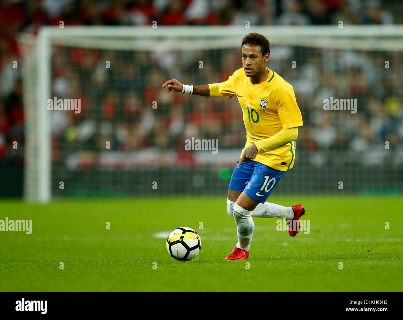 London, UK. 14th Nov, 2017. Neymar of Brazil in action during the ...