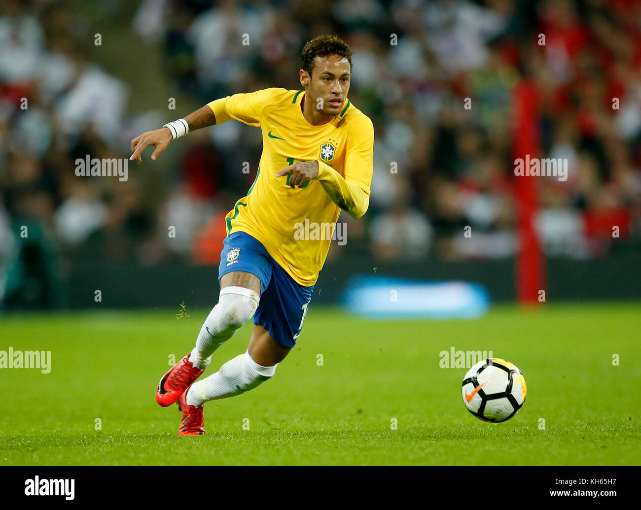 London, UK. 14th Nov, 2017. Neymar of Brazil in action during the ...
