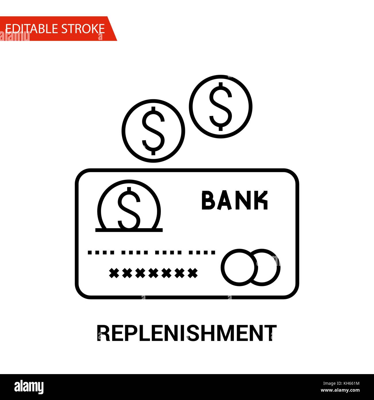 Replenishment Icon. Thin Line Vector Illustration - Adjust stroke ...