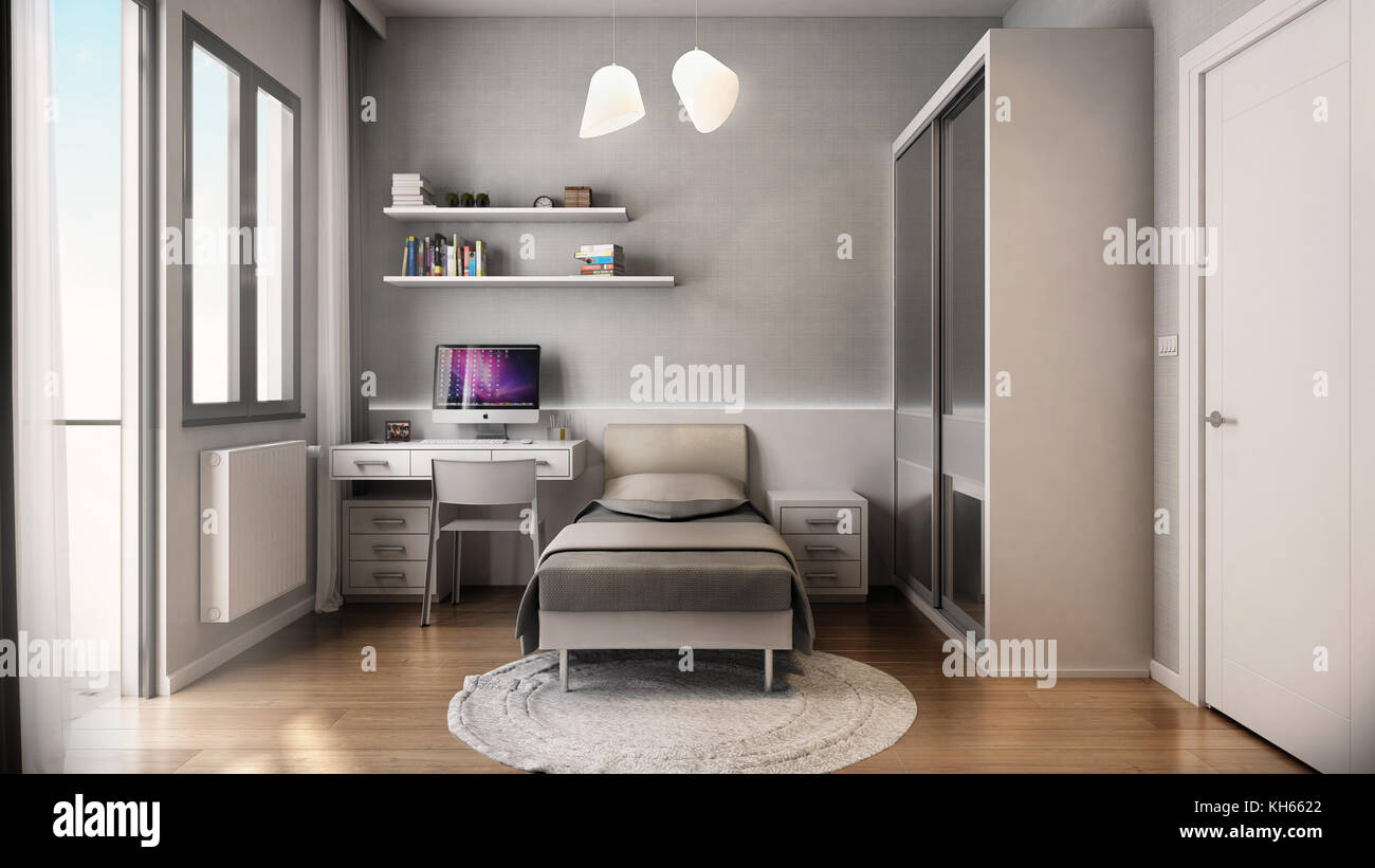 3D realistic view and render of interior design Stock Photo - Alamy