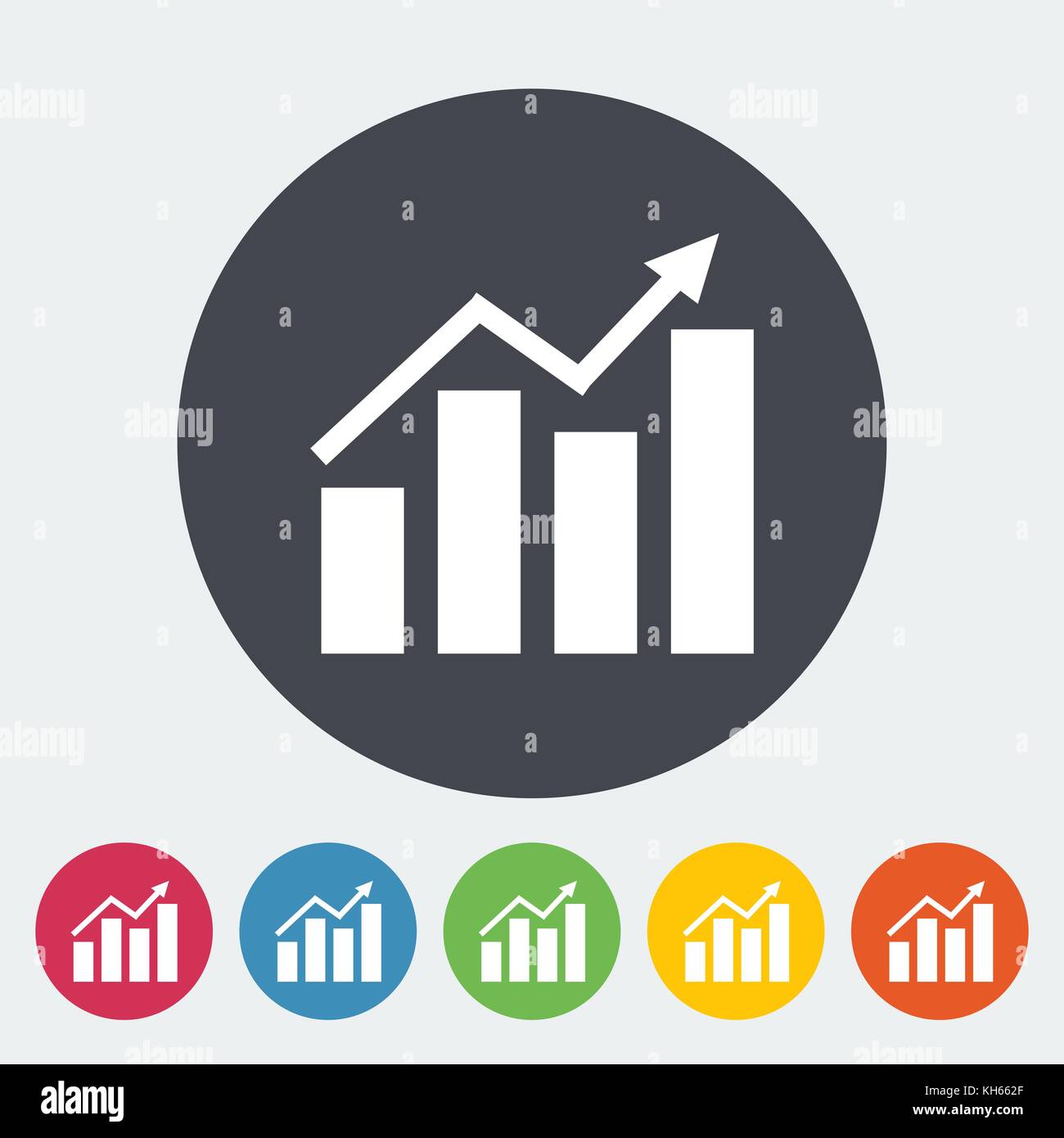 Graph. Single flat icon on the circle. Vector illustration Stock Vector ...