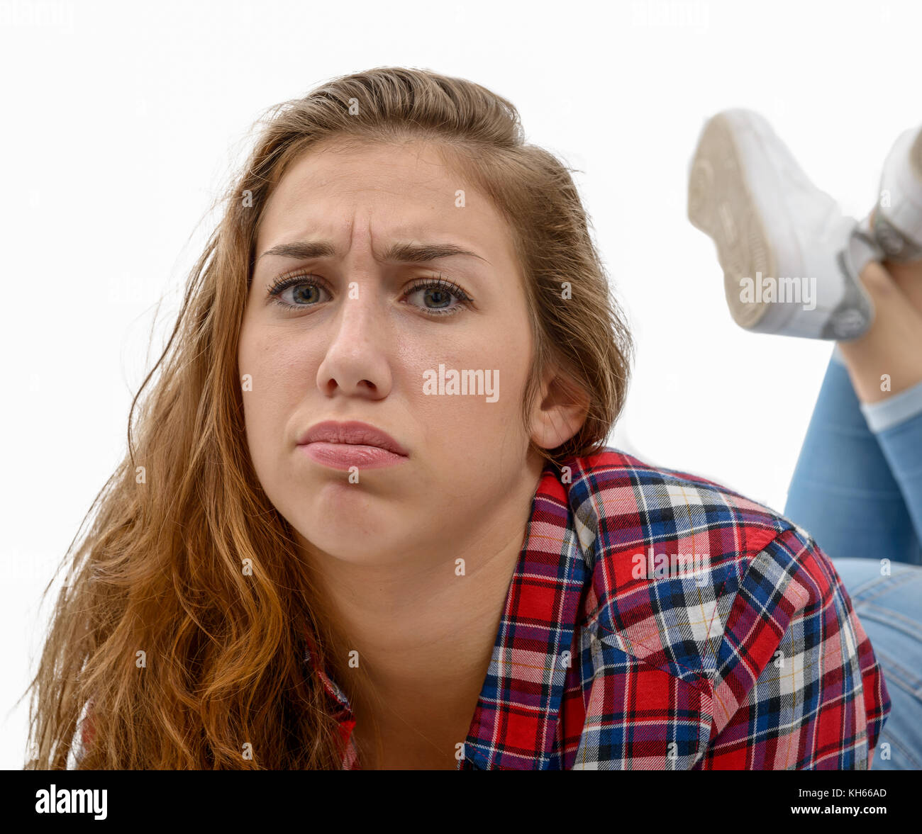 a beautiful young woman with an expression of sadness Stock Photo - Alamy