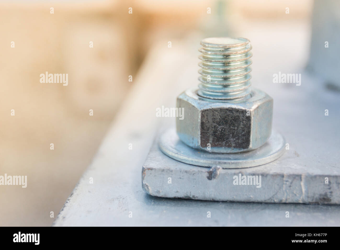 Bolts base Blurred soft focus, Bolts base Structure Stock Photo - Alamy