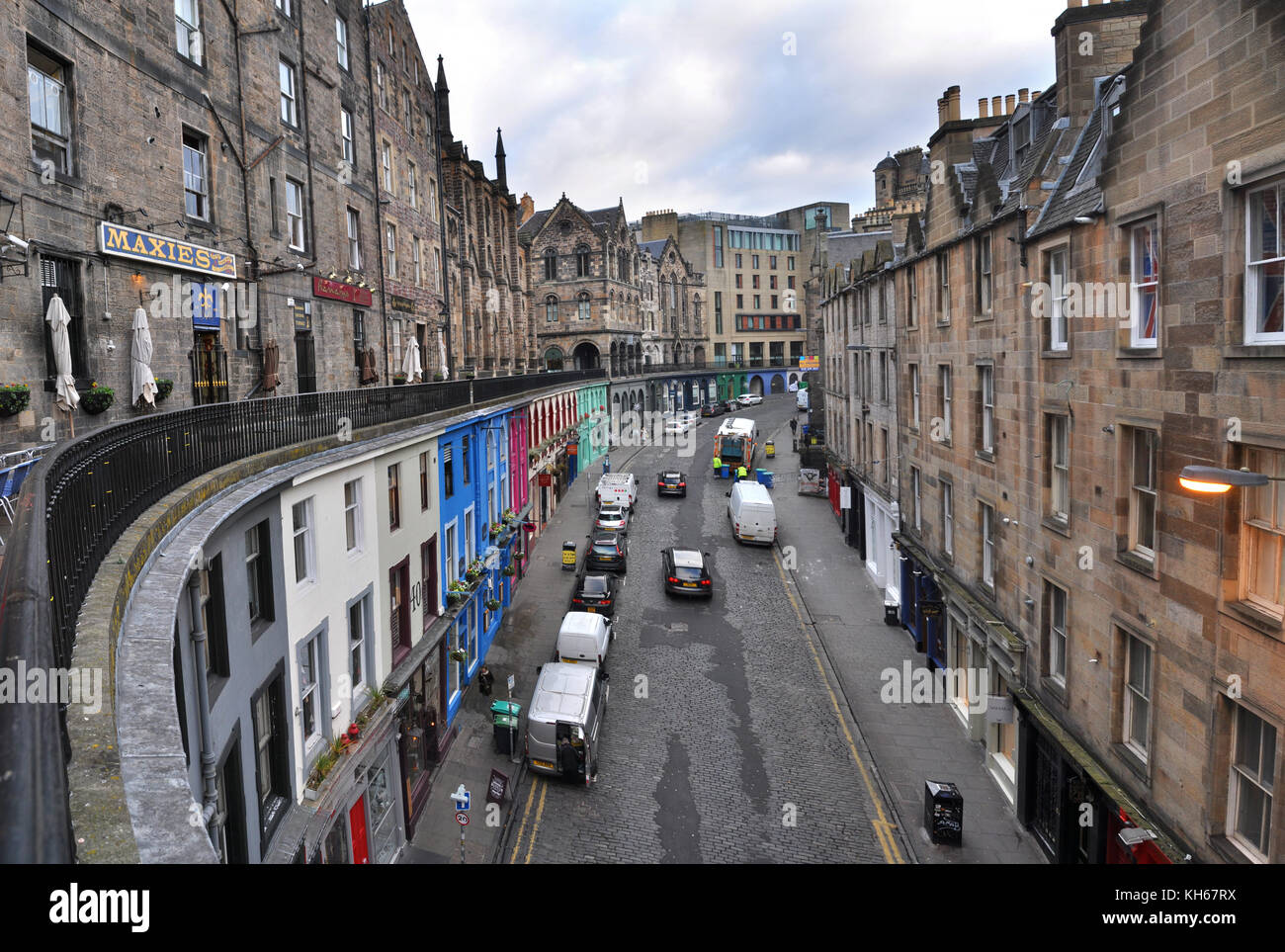 Victoria Terrace, Edinburgh, very wide angle shot Stock Photo - Alamy