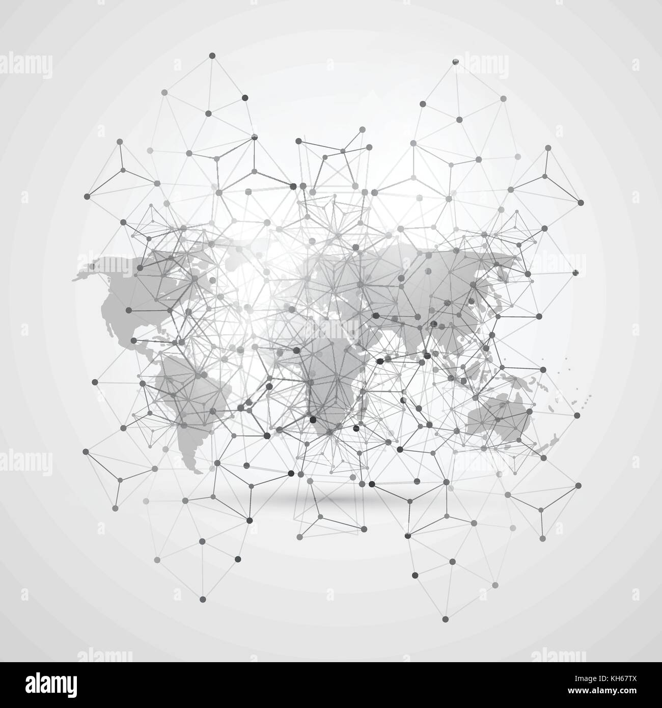 Cloud Computing and Networks Concept with World Map - Global Digital Network Connections ...