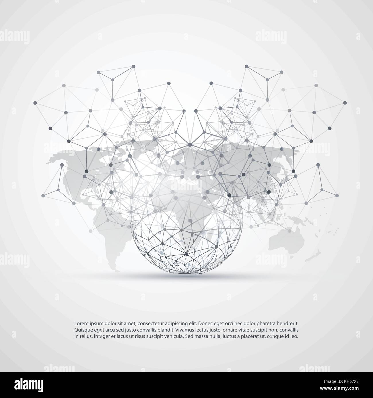 Cloud Computing and Networks Concept with World Map - Global Digital Network Connections ...
