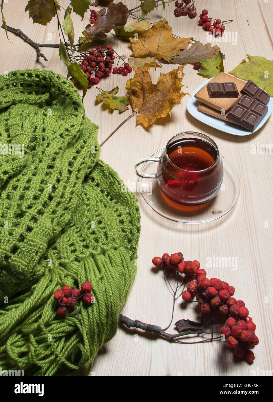 Tea in the autumn garden Stock Photo - Alamy