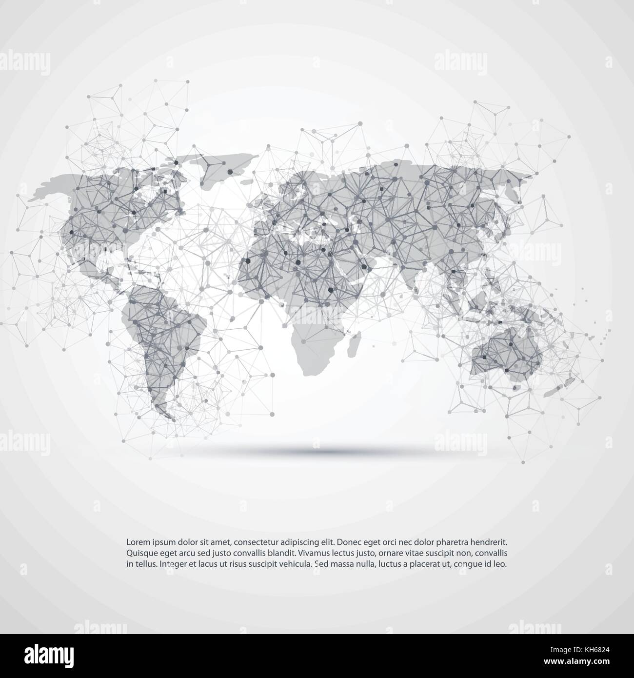 Cloud Computing and Networks Concept with World Map - Global Digital Network Connections ...