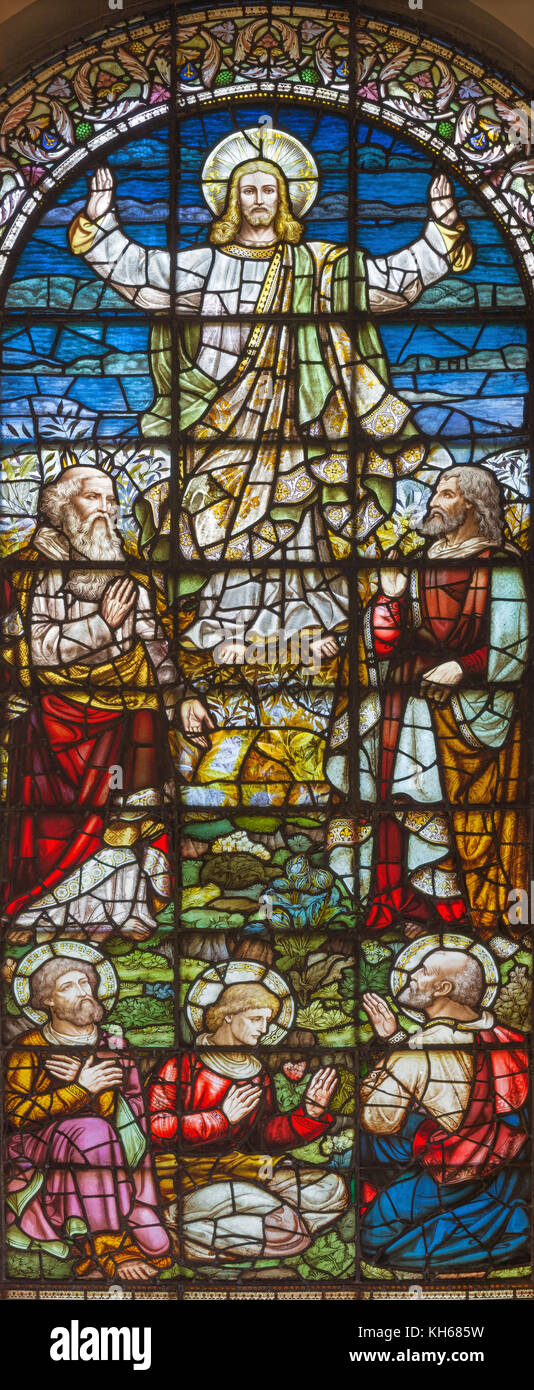 LONDON, GREAT BRITAIN - SEPTEMBER 18, 2017: The stained glass of ...