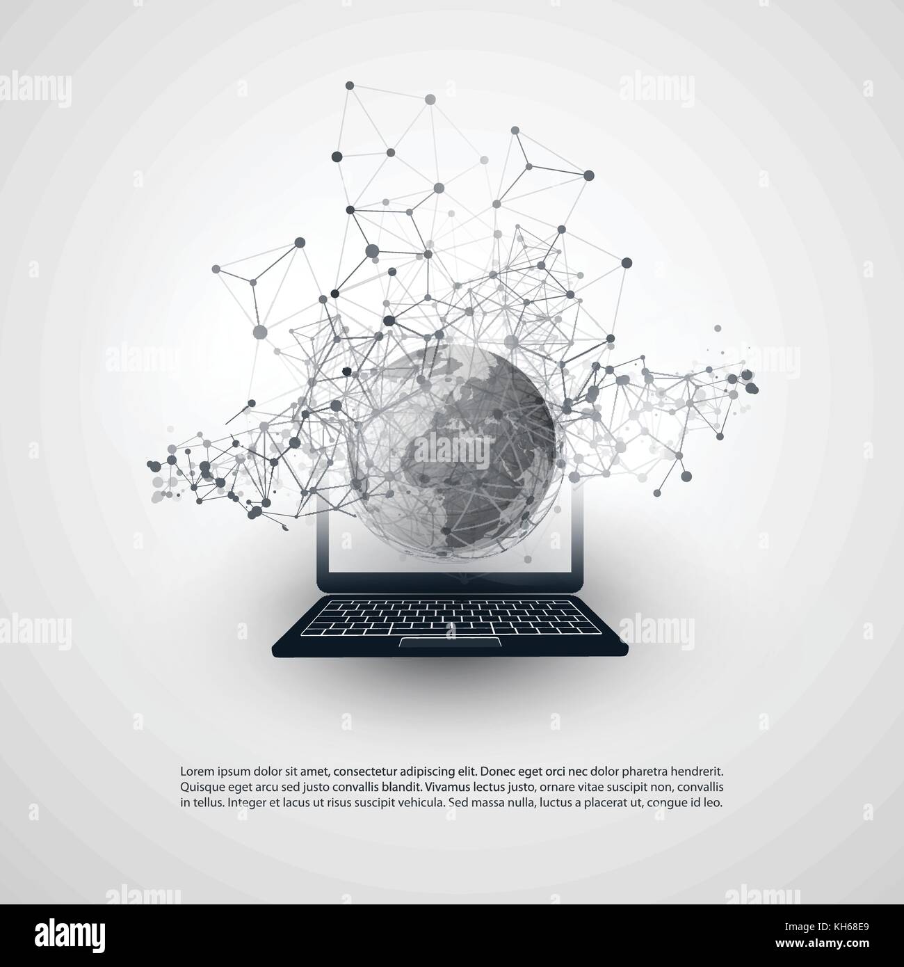 Abstract Cloud Computing And Global Network Connections Concept Design
