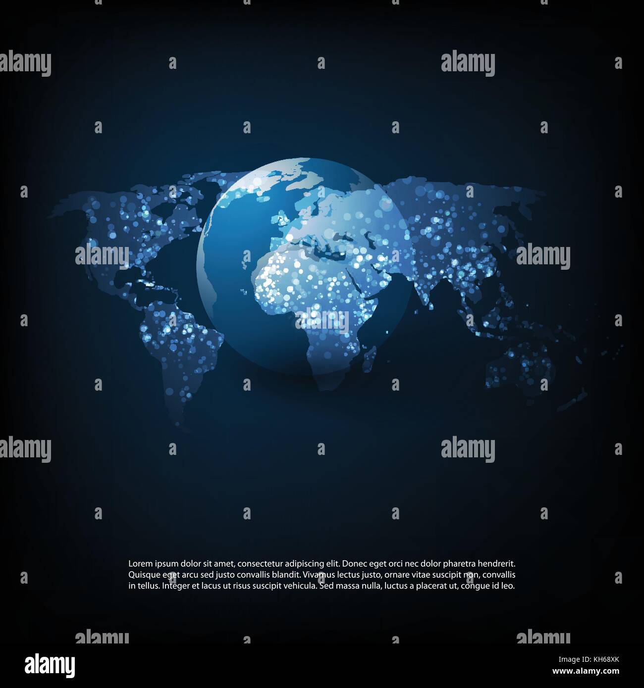 Cloud Computing and Networks Concept with Earth Globe and World Map - Abstract Global Digital ...