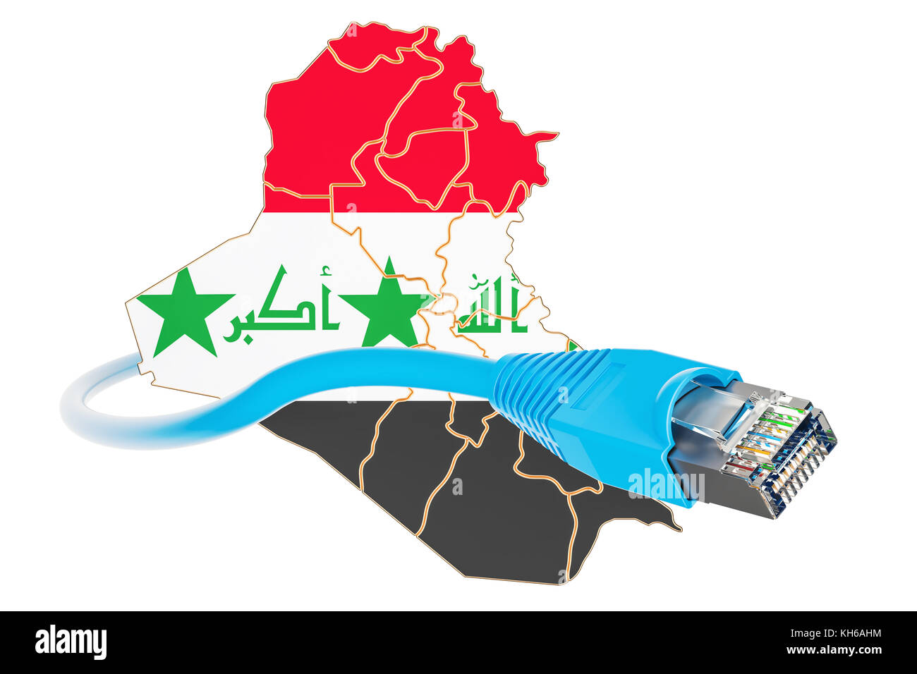 Internet connection in Iraq concept. 3D rendering isolated on white ...