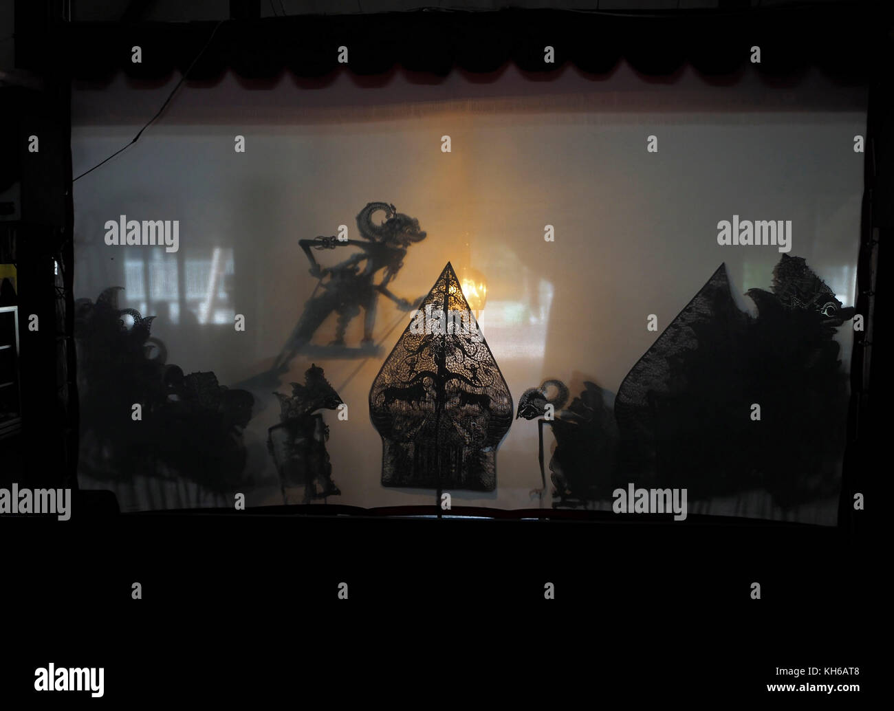 Traditional shadow play in Jogjakarta, Central Java, Indonesia Stock ...